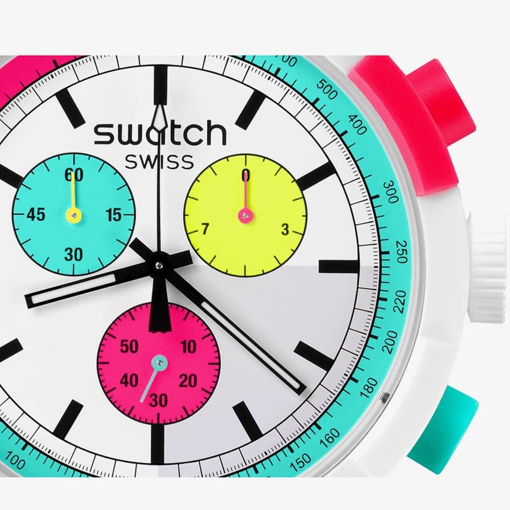 Swatch SB06W100 White Dial Watch - thbaker.co.uk
