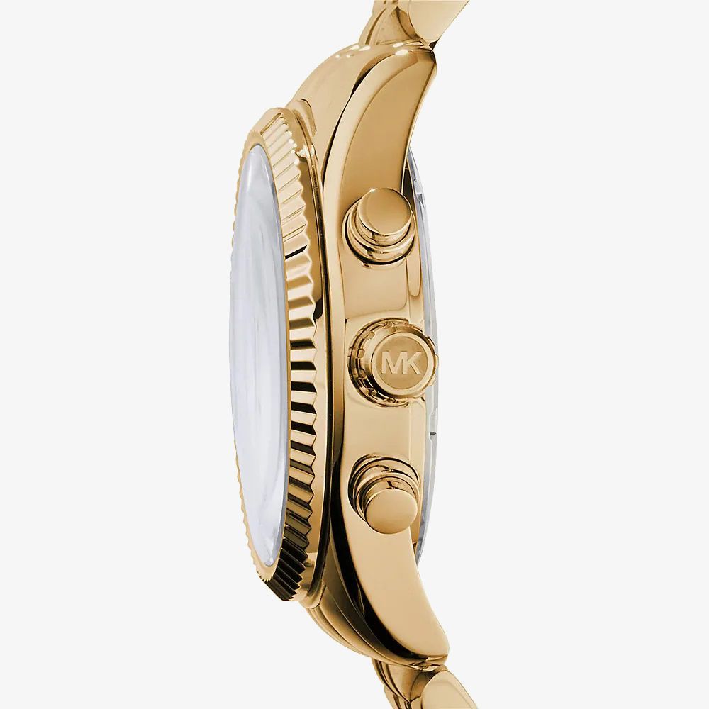 Michael Kors MK7378 Chronograph Gold Dial Ladies Watch - thbaker.co.uk