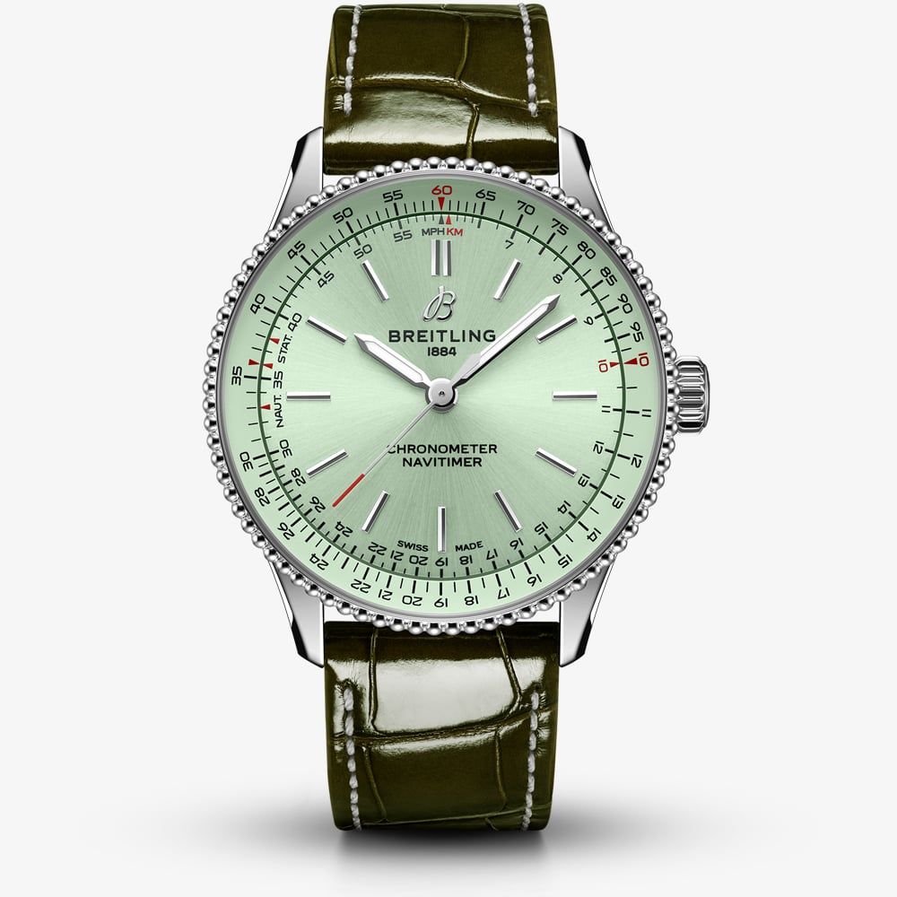 Breitling A17327361L1P1 Navitimer Green Mens Watch - thbaker.co.uk