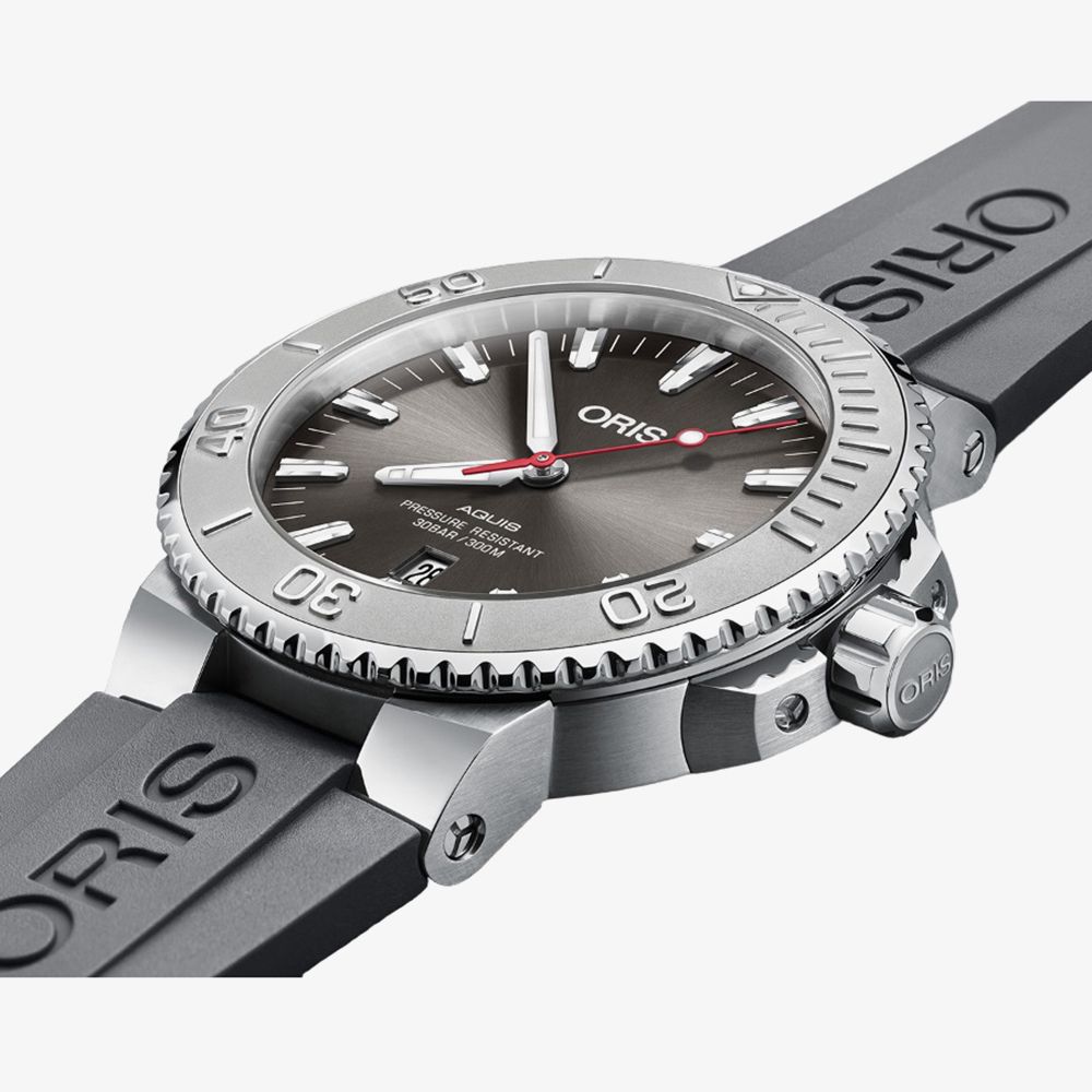 Oris 01 733 7730 4153-07 8 24 05PEB Aquis Grey Mens Watch - thbaker.co.uk