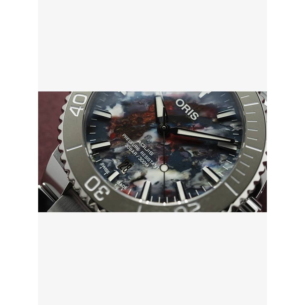 Oris 01 733 7766 4150-Set Aquis Date Upcycle Watch - thbaker.co.uk