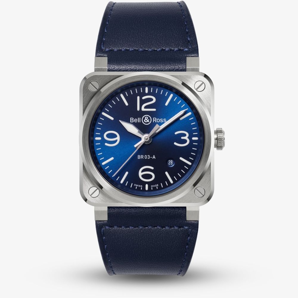 Bell & Ross BR03A-BLU-ST/SCA BR03 Blue Dial Mens Watch - thbaker.co.uk