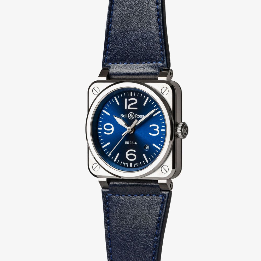 Bell & Ross BR03A-BLU-ST/SCA BR03 Blue Dial Mens Watch - thbaker.co.uk
