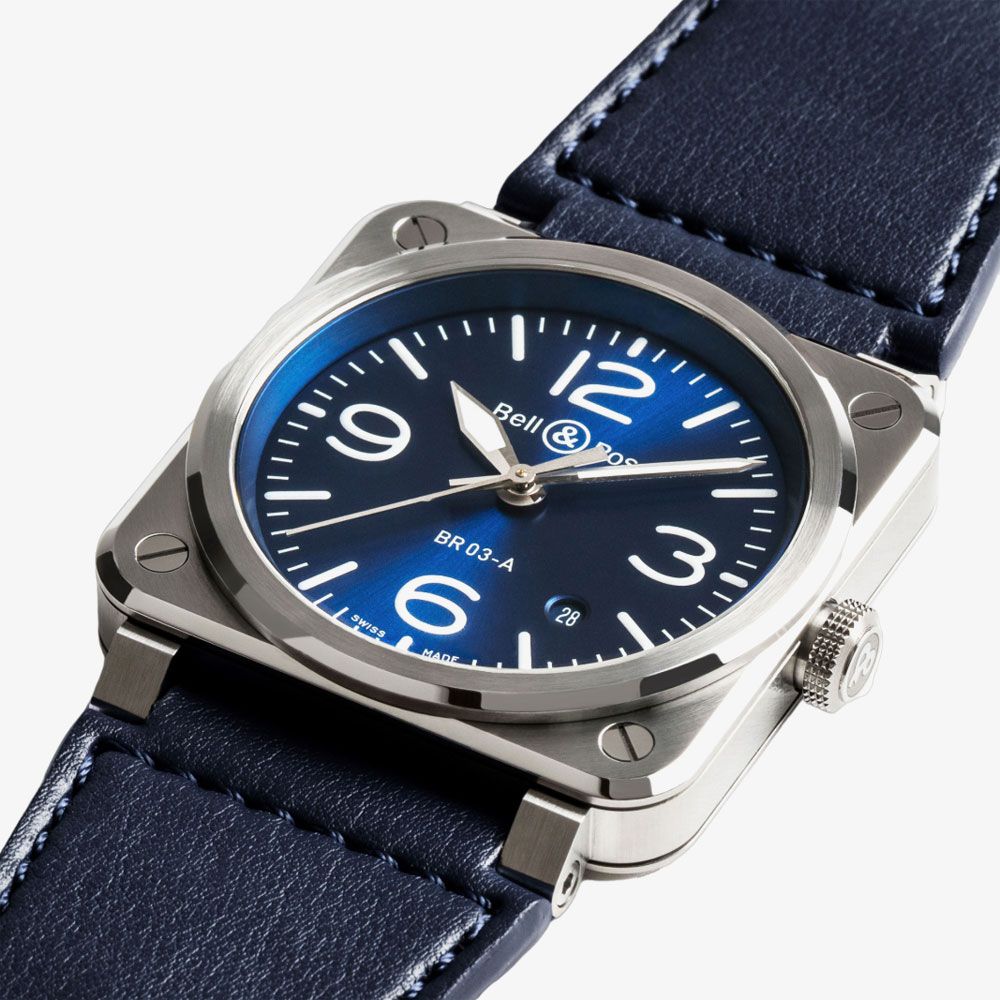 Bell & Ross BR03A-BLU-ST/SCA BR03 Blue Dial Mens Watch - thbaker.co.uk