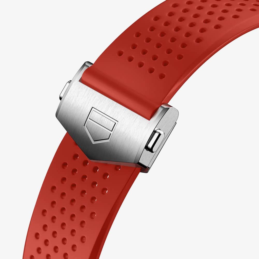 TAG Heuer BT6264 Connected 45mm Calibre E4 Red Rubber Watch Strap ...