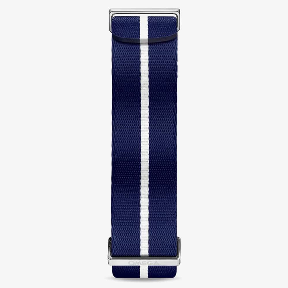 OMEGA 031CWZ014677 Polyamide Blue White Stripe Nato Watch Strap ...