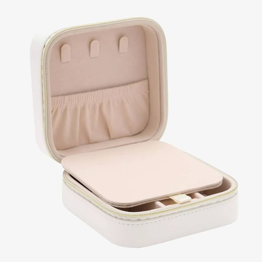 Sophia White Zipped Square Leather - thbaker.co.uk