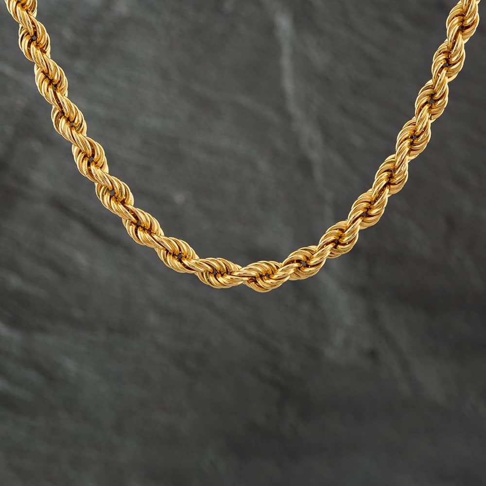 Second Hand 9ct Yellow Gold 26 Inch Rope Chain 41041090 - thbaker.co.uk