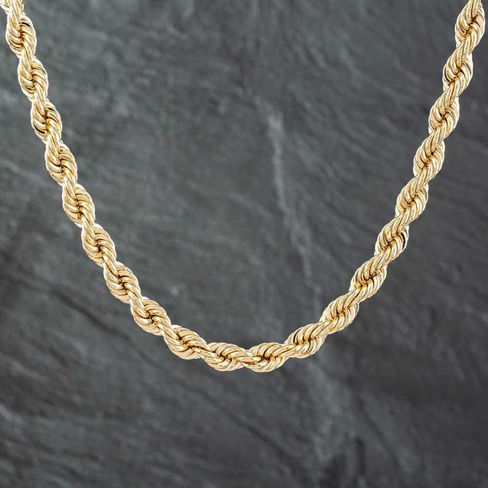Second Hand 9ct Yellow Gold 20 Inch Rope Chain 41041132 - thbaker.co.uk