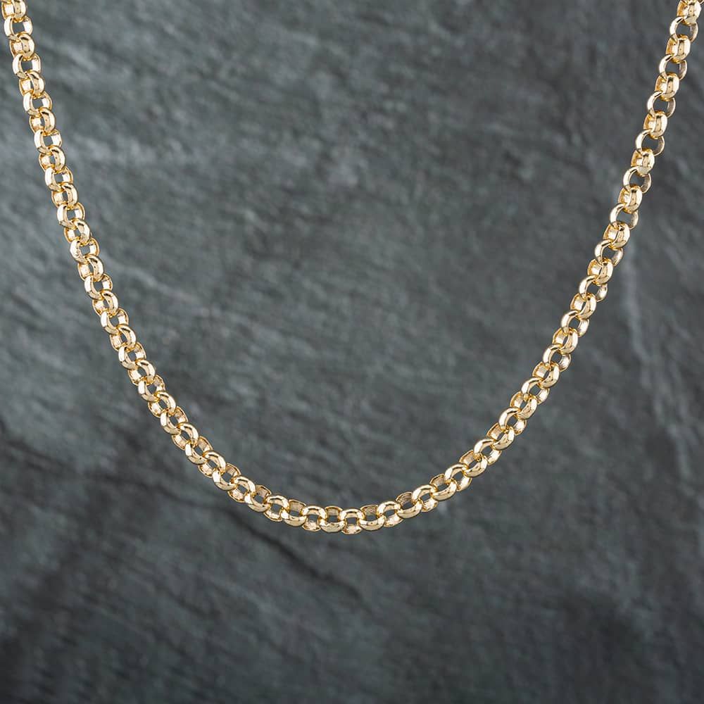 Second Hand 9ct Yellow Gold Round 18 Inch Belcher Chain - thbaker.co.uk