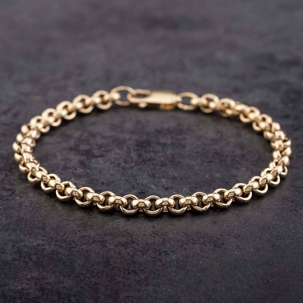 Second Hand 9ct Yellow Gold Belcher Chain Bracelet - thbaker.co.uk