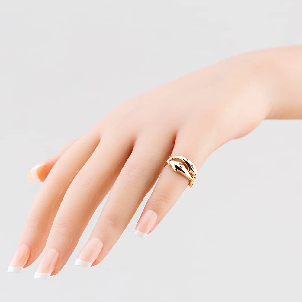 Second Hand 9ct Two Colour Gold Dolphin Crossover Ring 41101926 ...