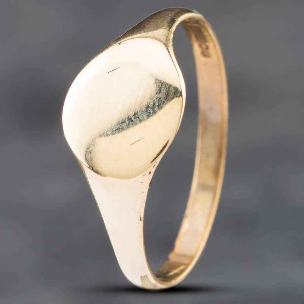 Second Hand 9ct Yellow Gold Round Engraved Signet Ring 41102043 ...