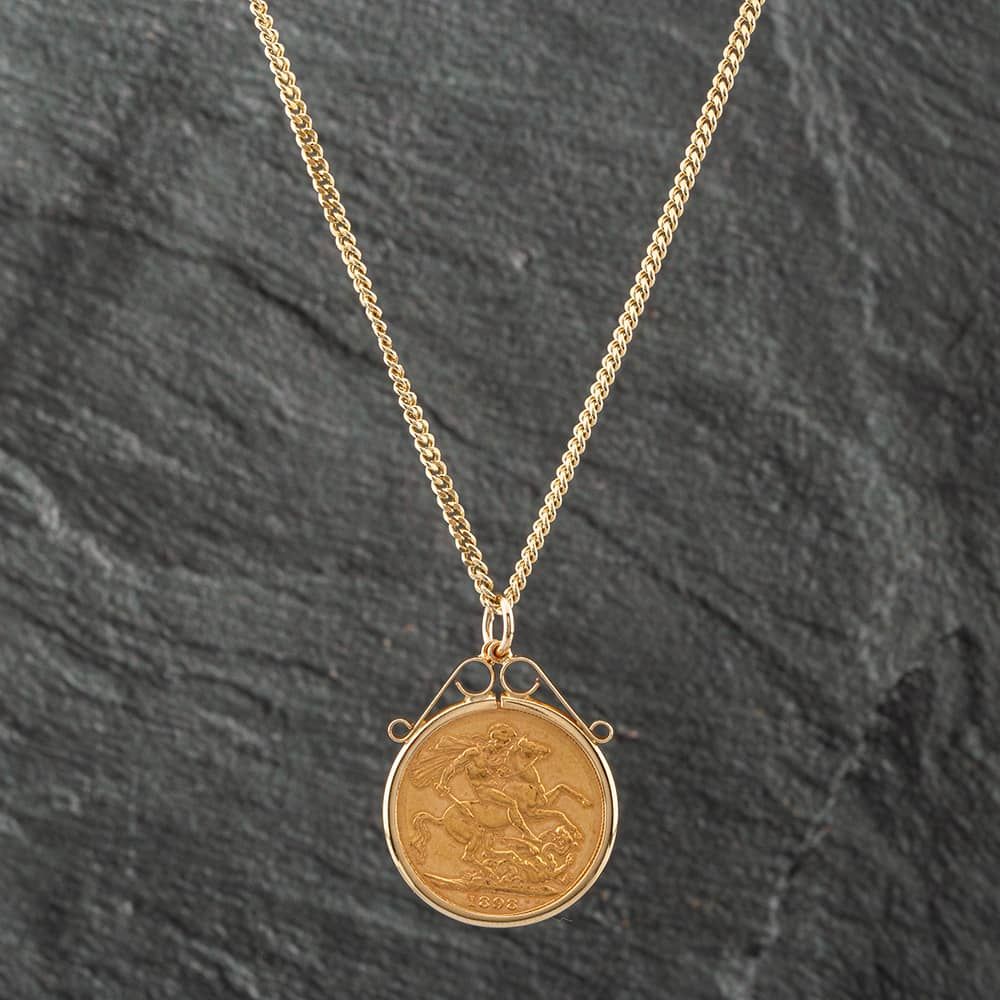 Second Hand Yellow Gold 1898 Victoria Full Sovereign Coin Keeper ...