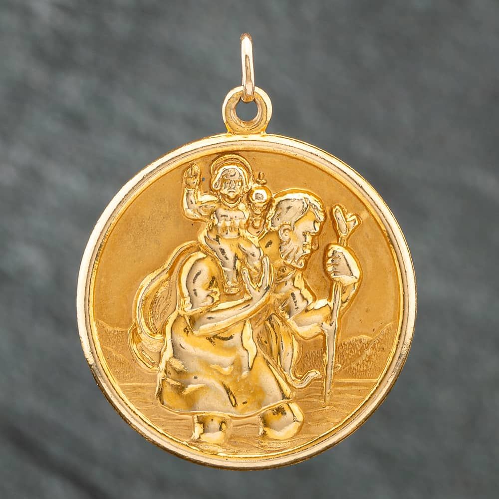 Second Hand 9ct Yellow Gold Large St Christopher Loose Pendant 41141540 ...