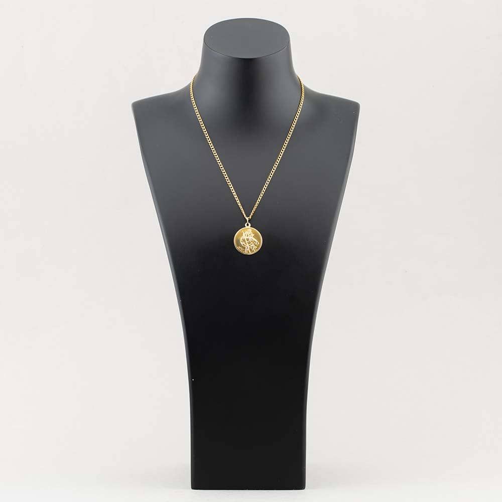 Second Hand 9ct Yellow Gold Large Round St Christopher Pendant & 18 ...