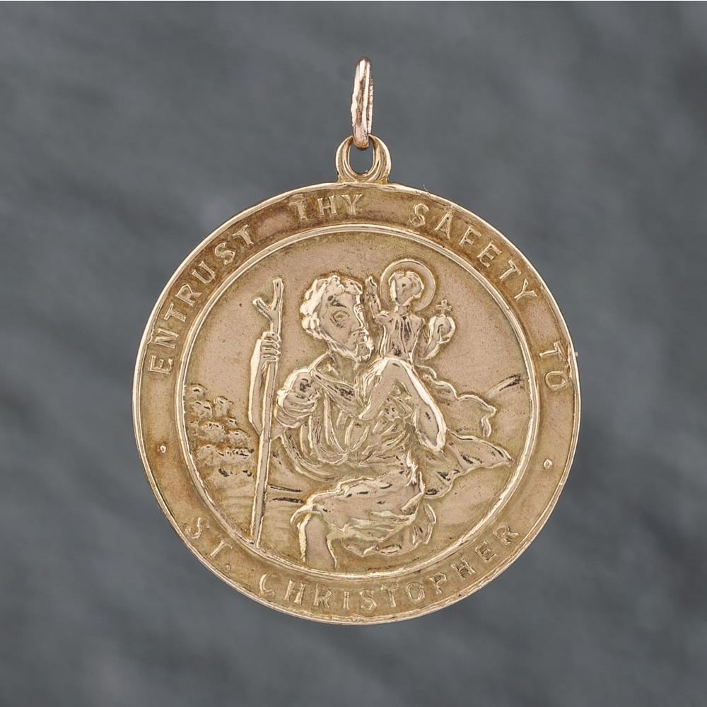 Second Hand 9ct Yellow Gold St Christopher Loose Pendant 41142142 ...