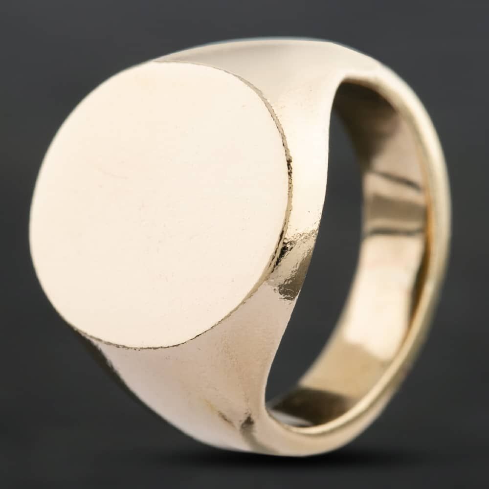 Second Hand 9ct Yellow Gold Heavy Plain Oval Signet Ring 411500129 ...