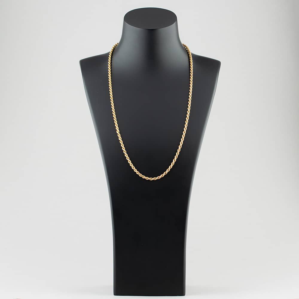 Second Hand 9ct Yellow Gold 24 Inch Rope Chain 41161063 - thbaker.co.uk