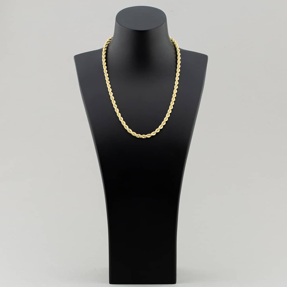 Second Hand 9ct Yellow Gold 20 Inch Rope Chain 41161245 - thbaker.co.uk