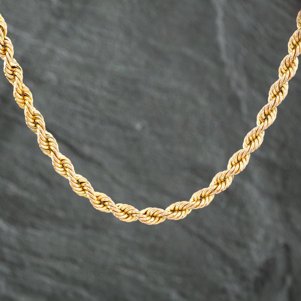 Second Hand 9ct Yellow Gold 24 Inch Rope Chain 41161553 - thbaker.co.uk