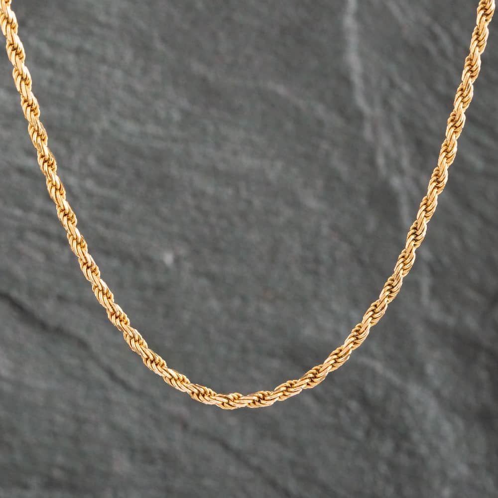 Second Hand 9ct Yellow Gold 20 Inch Rope Necklace 4116690 - thbaker.co.uk