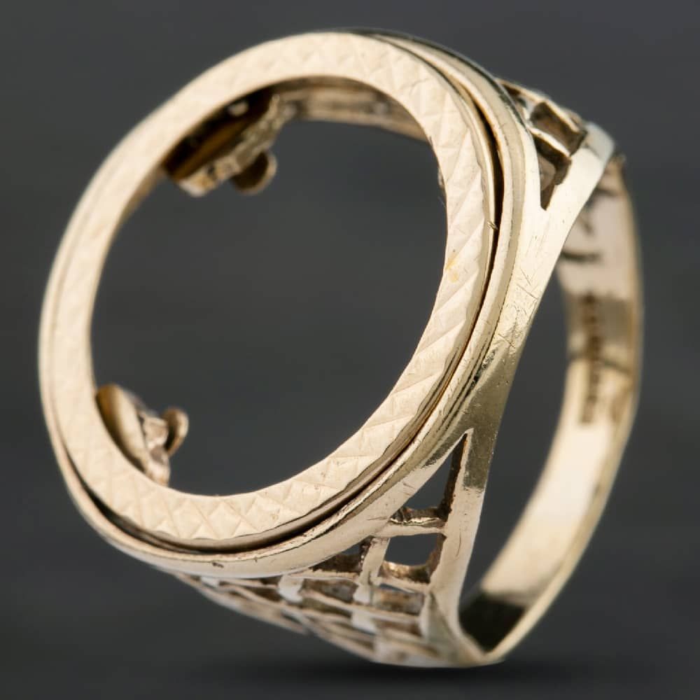 Second Hand 9ct Yellow Gold Half Sovereign Mount Only Coin Ring ...