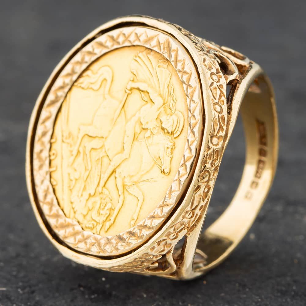 Second Hand Yellow Gold 1914 George Half Sovereign Coin Ring 41201047 ...