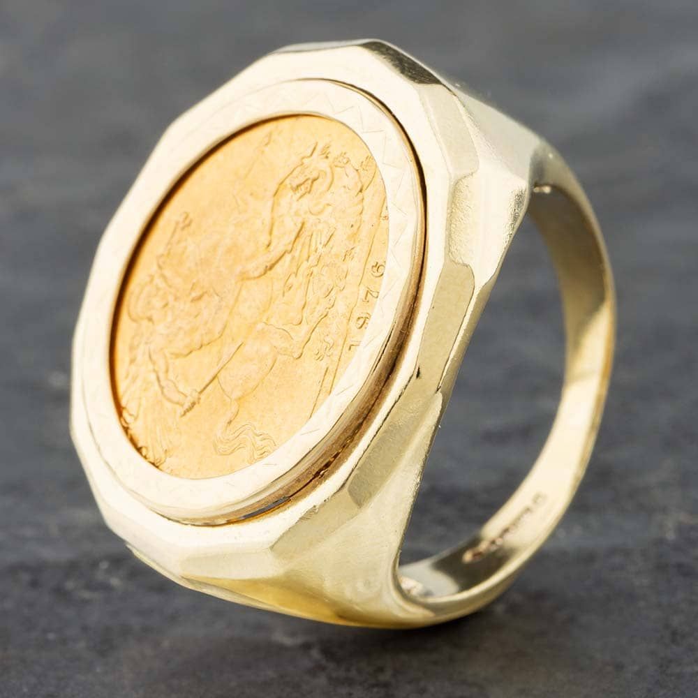 Second Hand 9ct Yellow Gold 1976 Full Sovereign Coin Ring 41201057BND ...