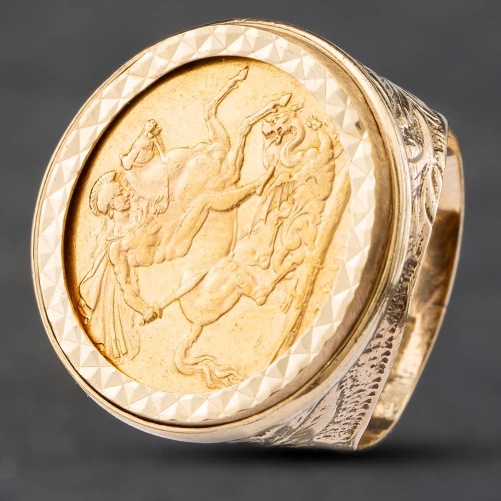 Second Hand 9ct Yellow Gold 1899 Full Sovereign Coin Ring 41201079BND ...