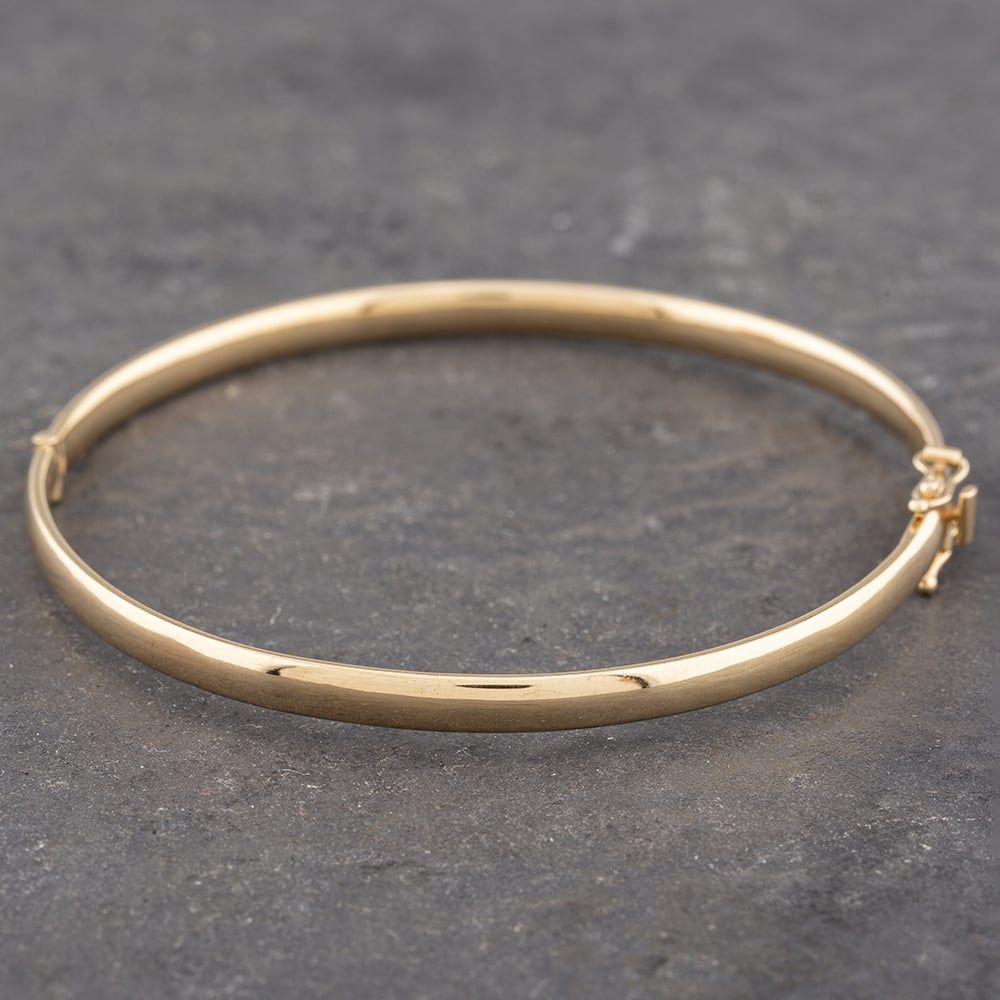 Second Hand 9ct Yellow Gold Plain Standard Hinged Bangle 41211167 ...
