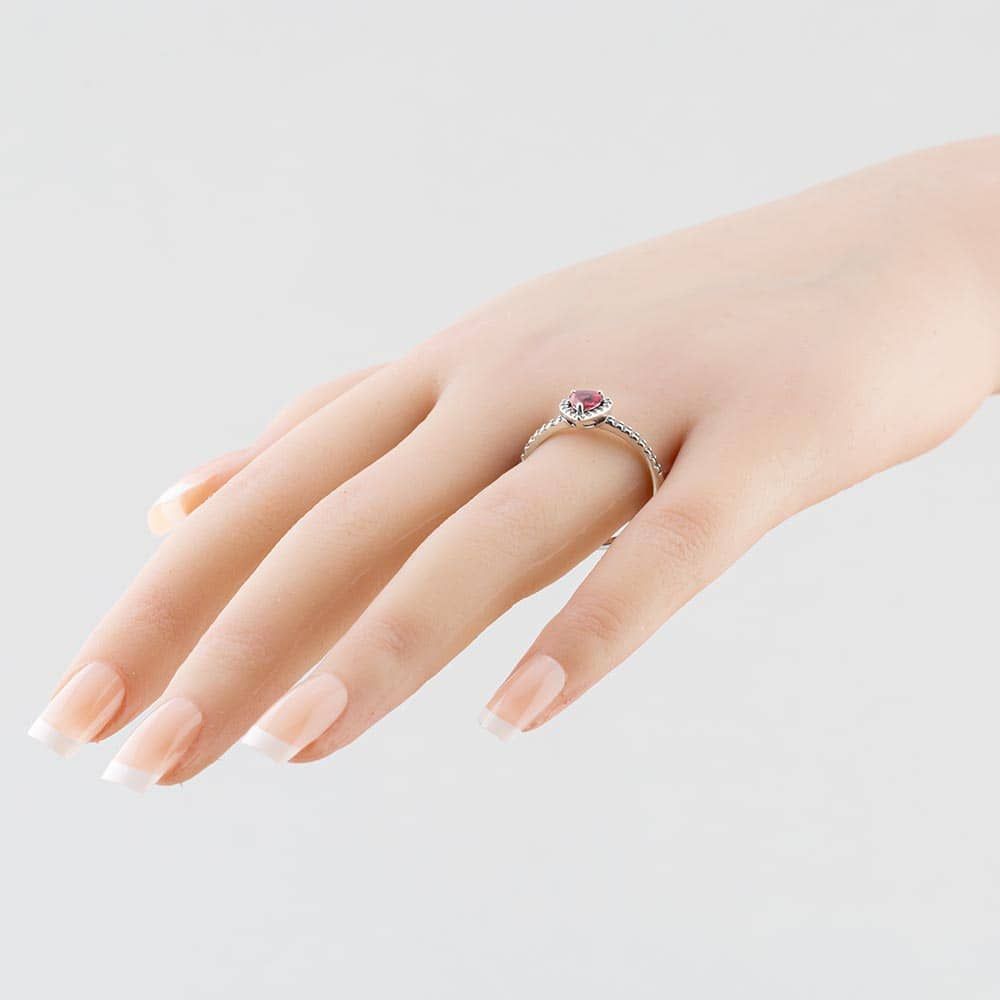 Second Hand Pandora Silver Red And White Cubic Zirconia Elevated Red ...