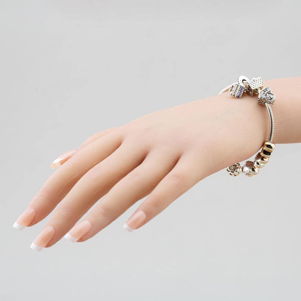 Second Hand Pandora Silver Assorted Charms 7 Inch Snake Charm Bracelet ...