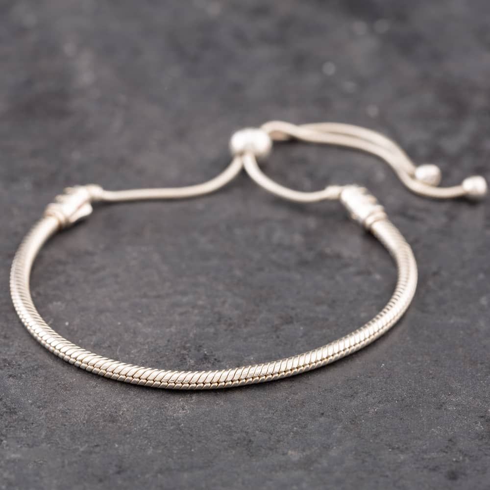 Second Hand Pandora Silver Adjustable Charm Bracelet 41221321 - thbaker ...