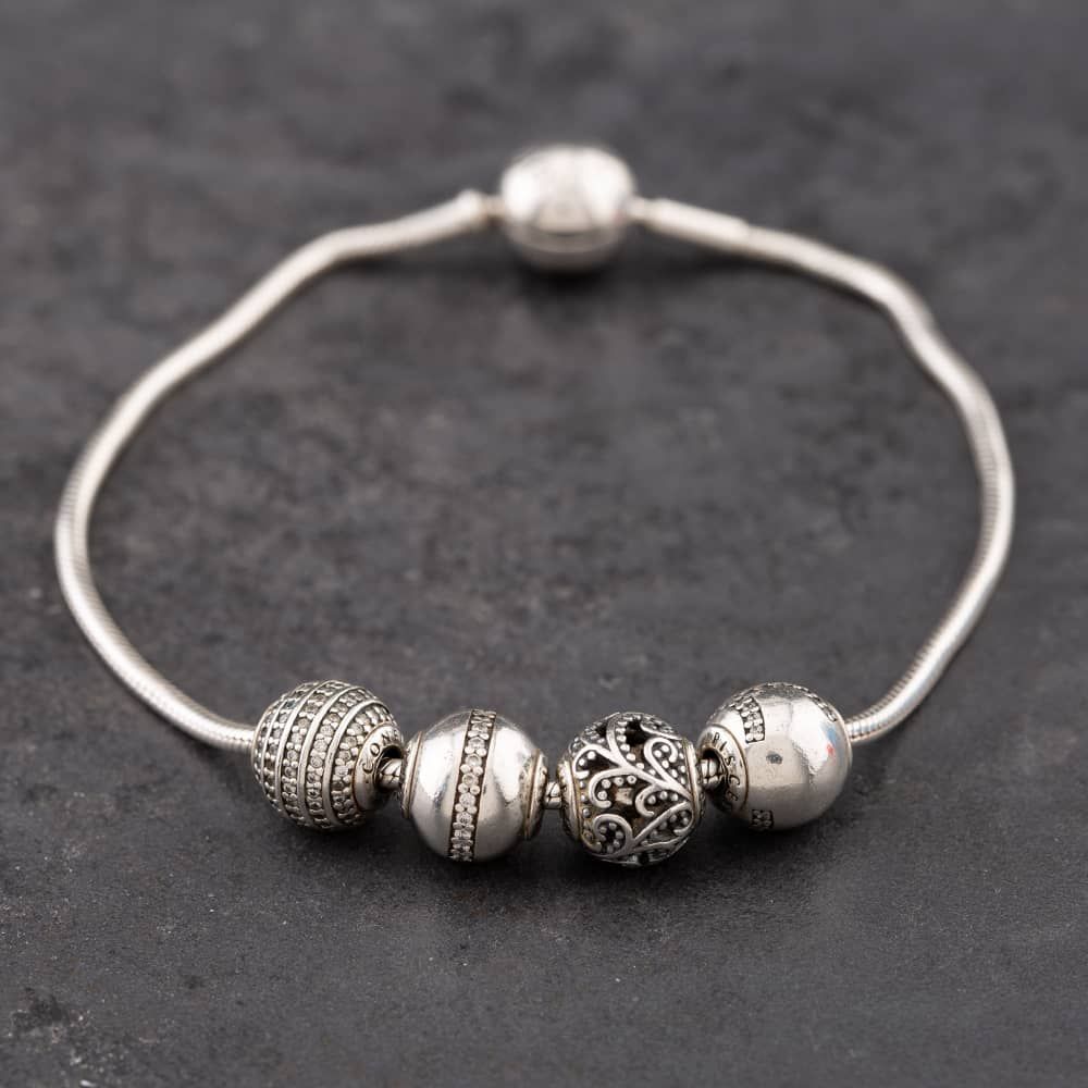 Second Hand Pandora Silver Essence 7.5 Inch Charm Bracelet 41221330 ...
