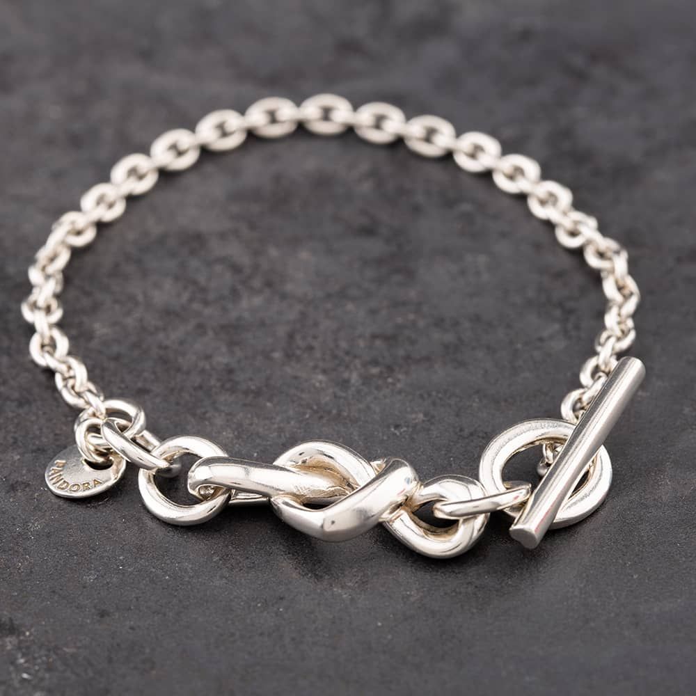 Second Hand Pandora Silver Chunky Infinity 7.5 Inch Trace Chain ...