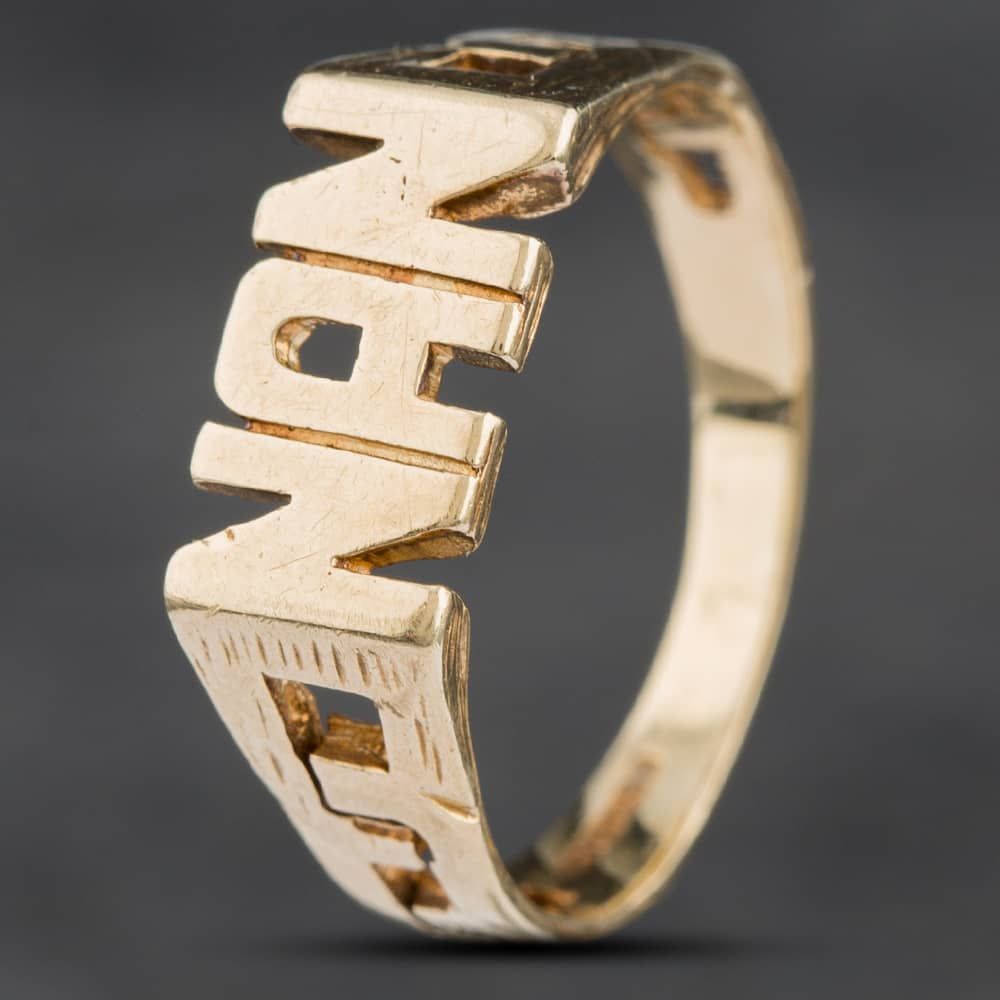 Second Hand 9ct Yellow Gold Nan Signet Ring 4129362 | T.H. Baker Family ...