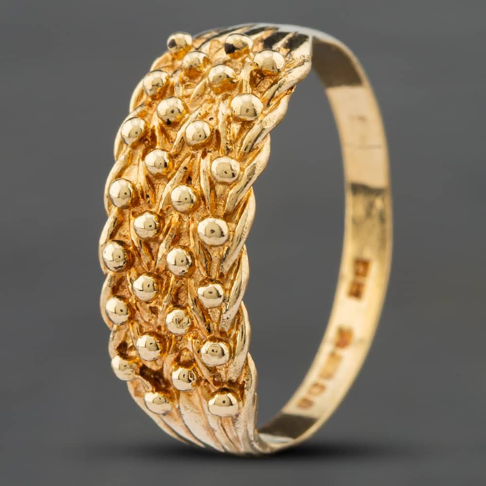 Second Hand 9ct Yellow Gold 4 Row Keeper Ring 41341120 - thbaker.co.uk