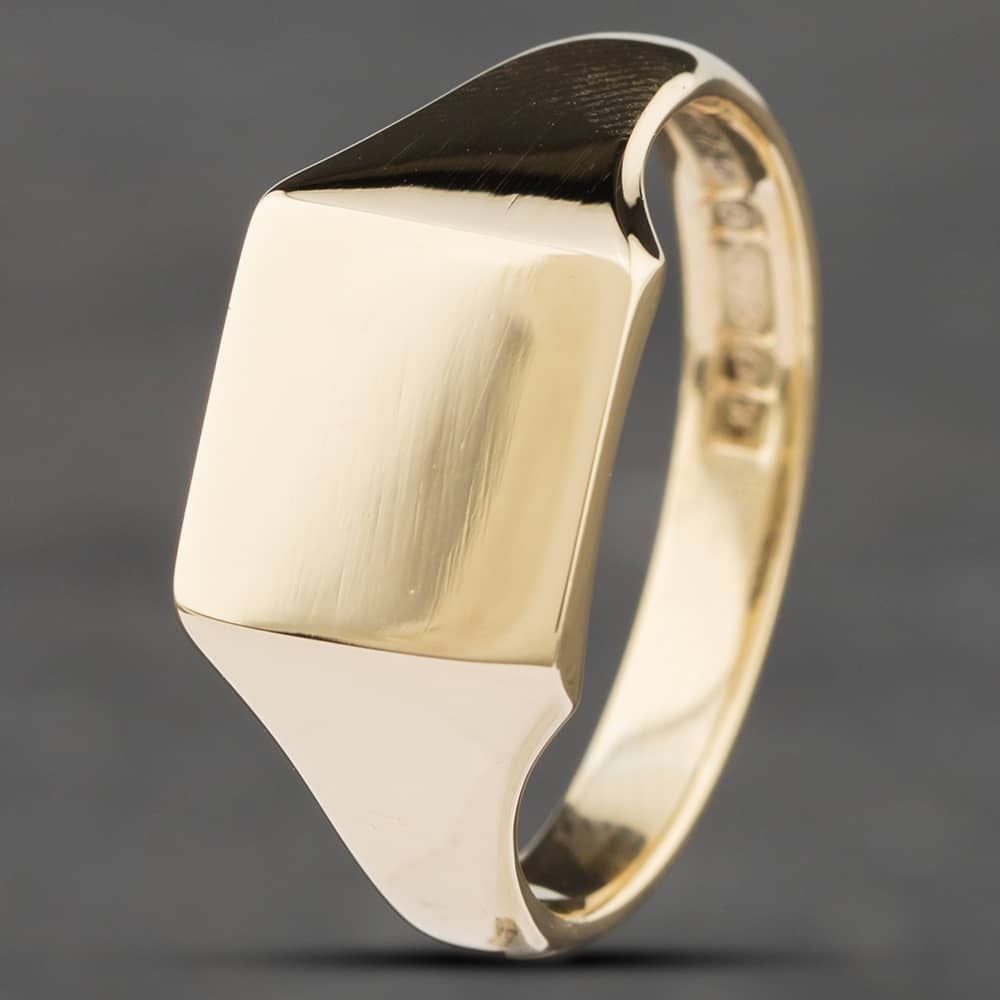Second Hand 9ct Yellow Gold Square Signet Ring 41341320 - thbaker.co.uk