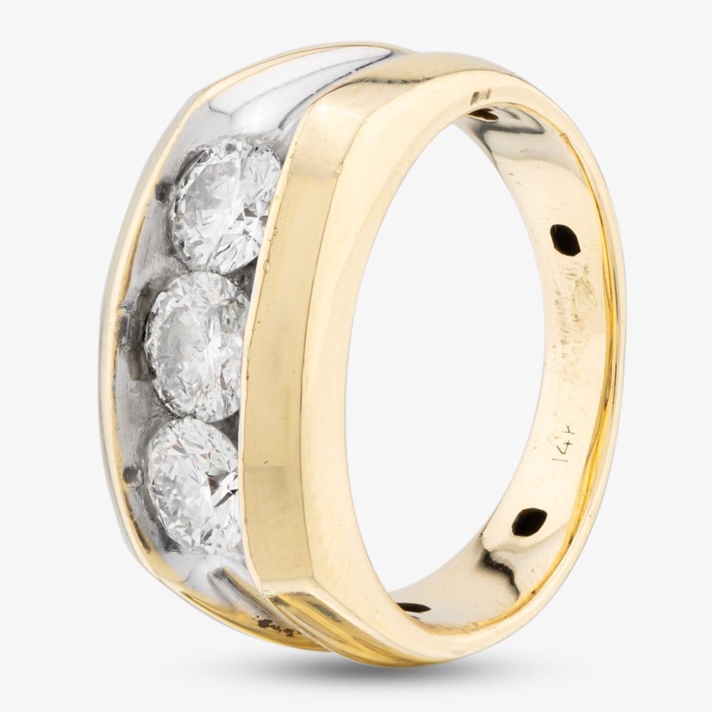 Second Hand 14ct Two Colour Gold 1.76ct Brilliant Cut Diamond Three ...