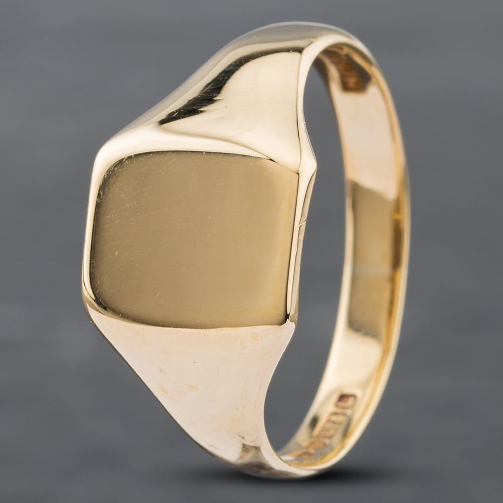 Second Hand Vintage 9ct Yellow Gold Plain Oblong Signet Ring 41341512 ...