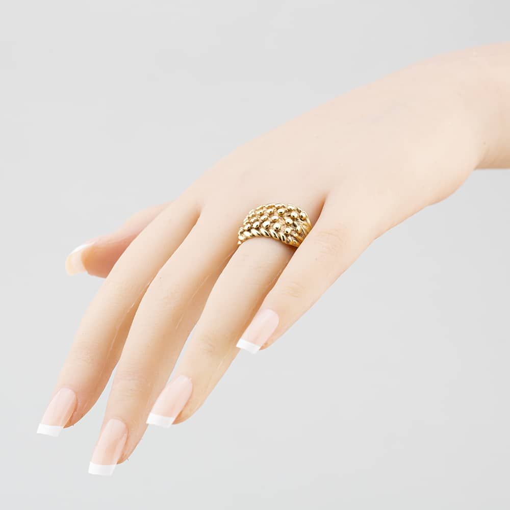 Second Hand 9ct Yellow Gold 4 Row Keeper Ring 41341570 - thbaker.co.uk