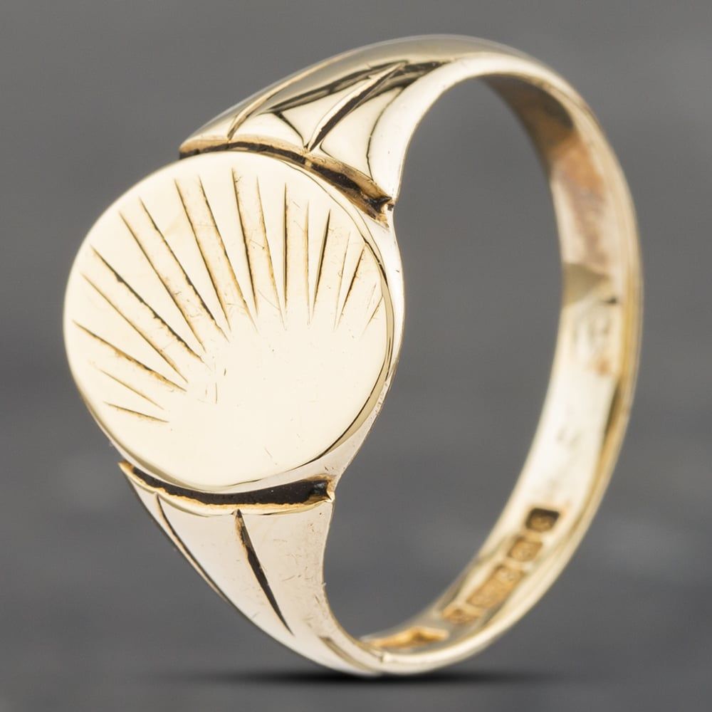 Second Hand Vintage 9ct Yellow Gold Signet Ring 41341625 - thbaker.co.uk