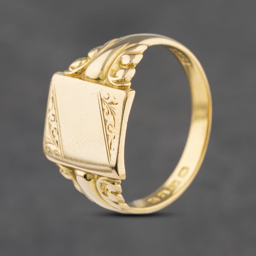 Second Hand Vintage 18ct Yellow Gold Part Engraved With Fancy Shoulders ...