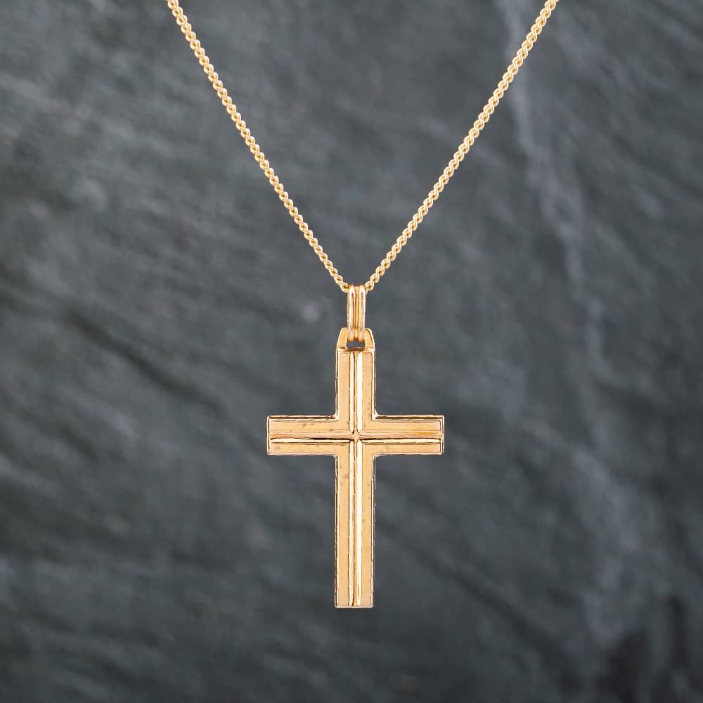 Second Hand 9ct Yellow Gold Cross & 20 Inch Curb Chain 4139001149 ...