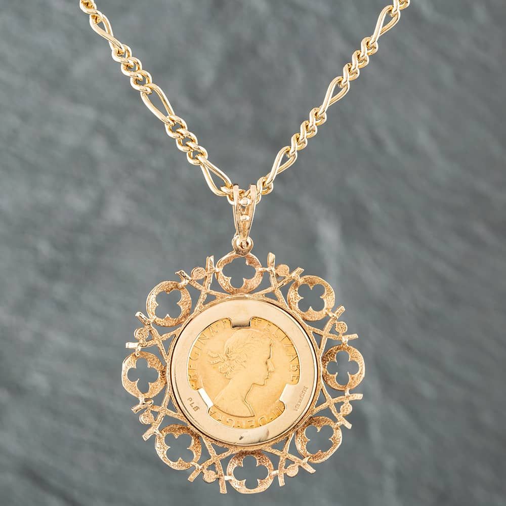 Second Hand Yellow Gold 1967 Full Sovereign Coin Keeper Pendant & 24 ...