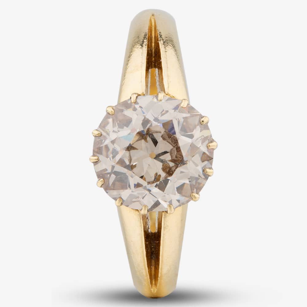 Second Hand Antique 18ct Yellow Gold 3.00ct Old Cut Diamond Victorian ...