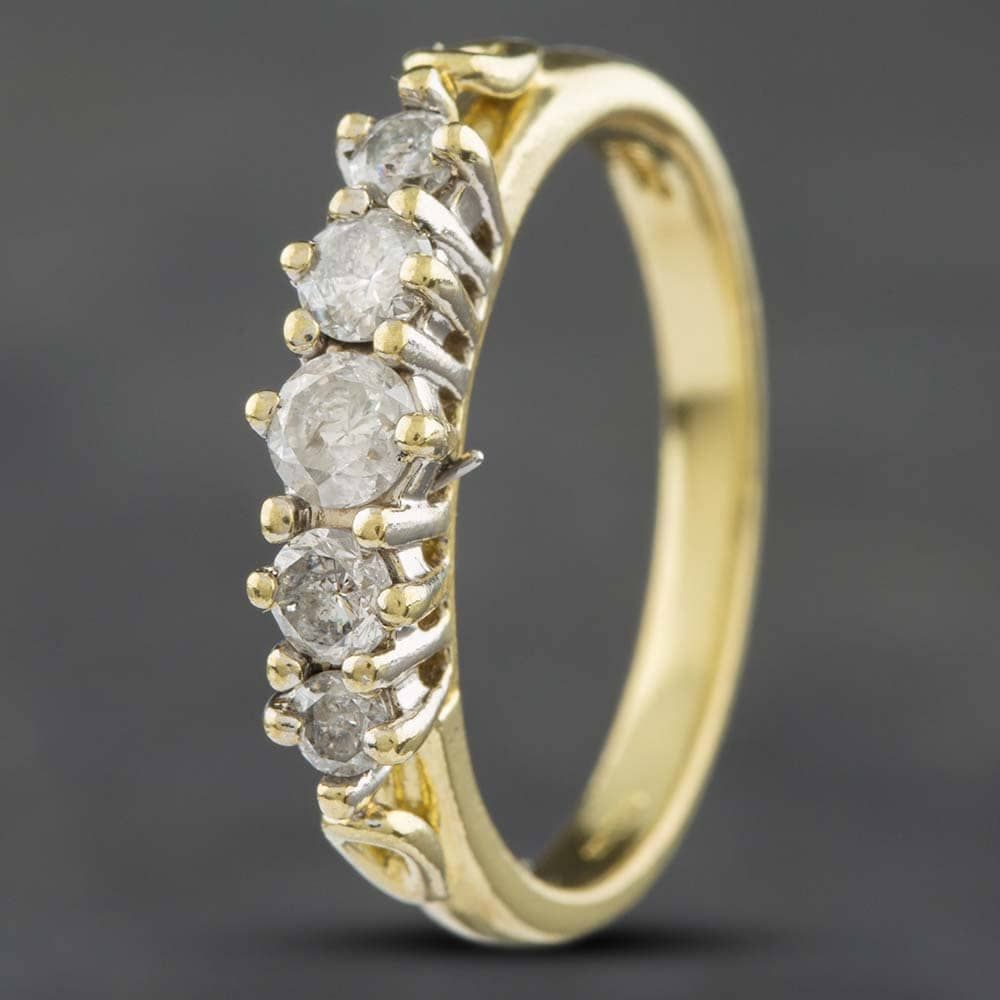 Second Hand 18ct Gold Diamond Graduated Five Stone Ring - thbaker.co.uk