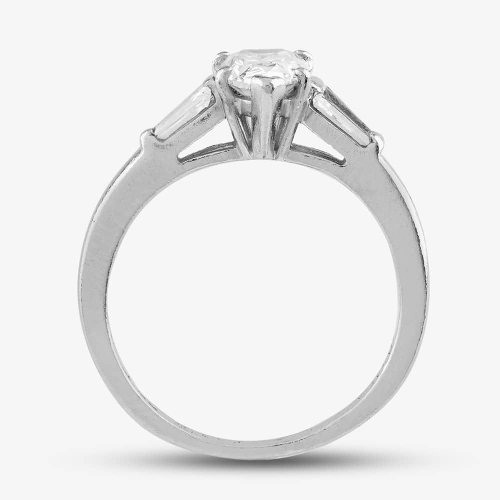 Second Hand Platinum 0.75ct Brilliant Cut Diamond Pear Shape Shoulder ...