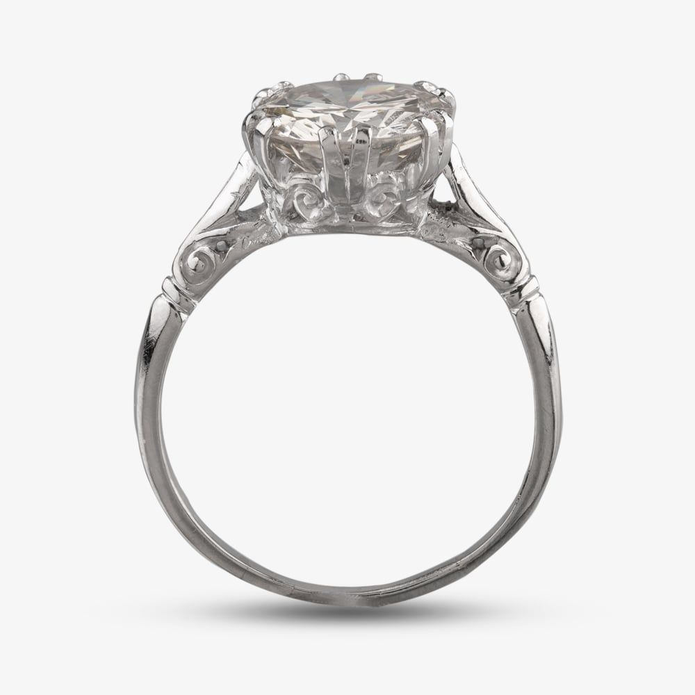 Second Hand Vintage Platinum 2.77ct Brilliant Cut Diamond Solitaire ...